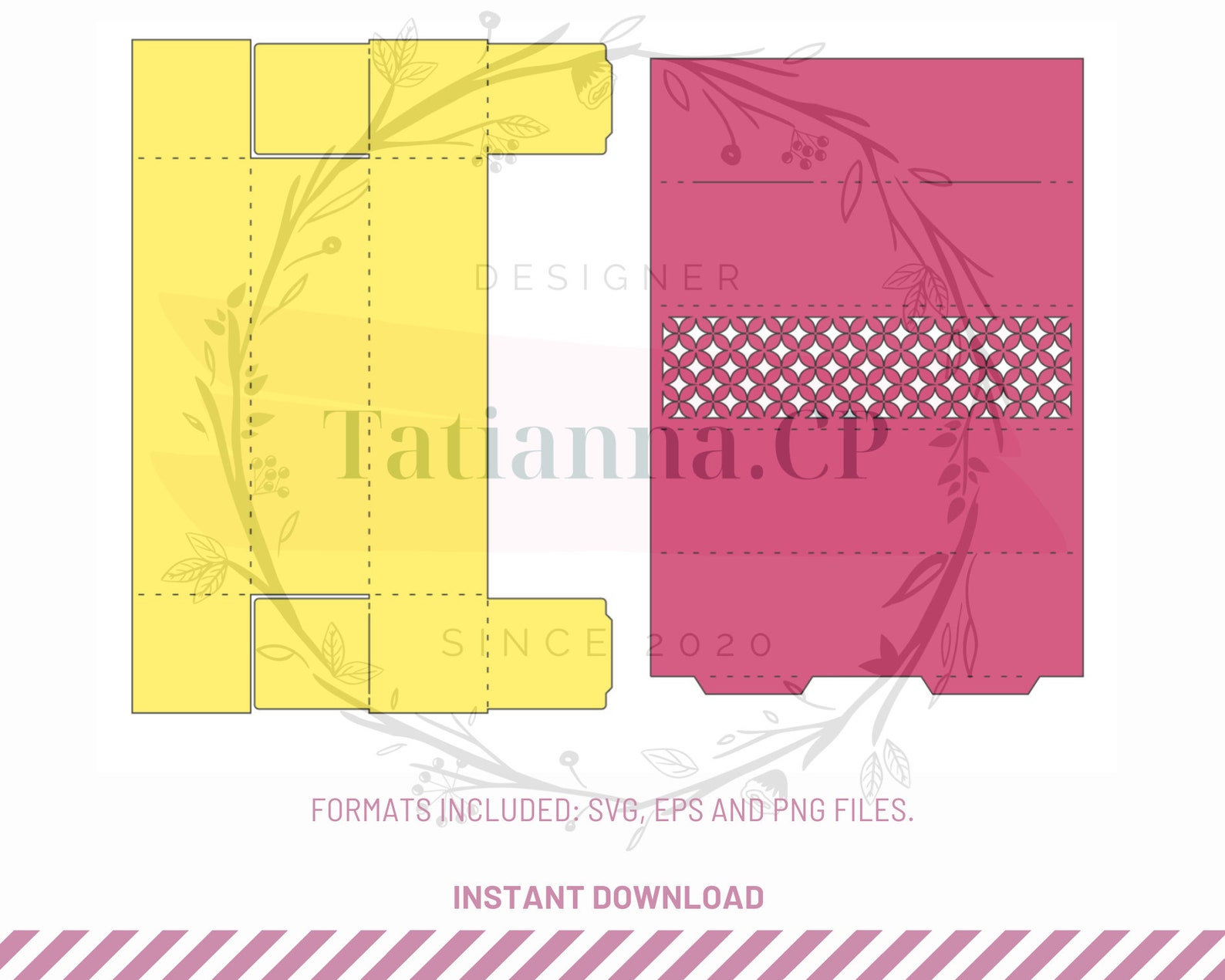 Box for Wedding Invitation Template, SVG_EPS_PNG Files for Laser ...