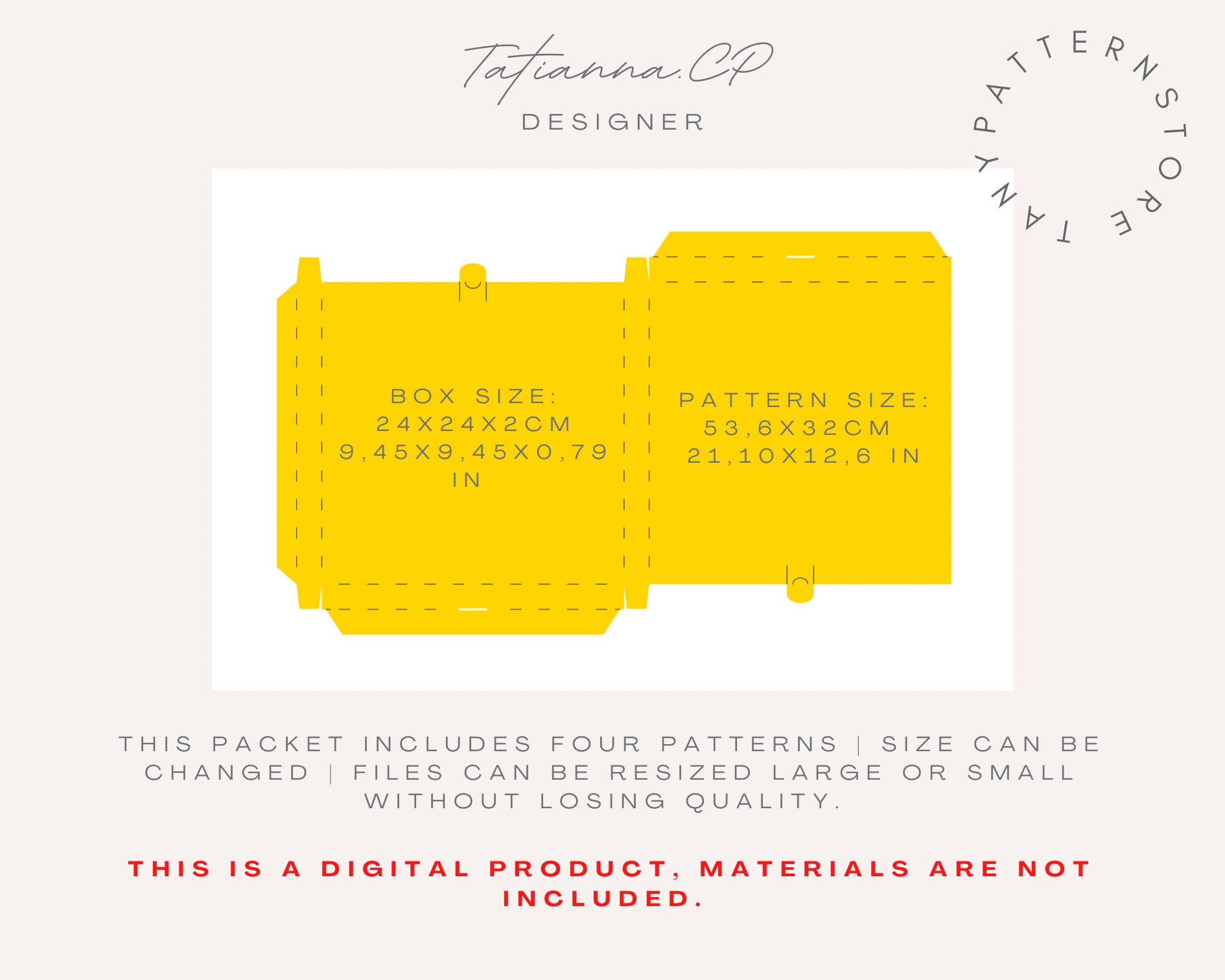 Square Box Template, Flat Box, SVG_EPS_PNG Files for Laser Cutting ...