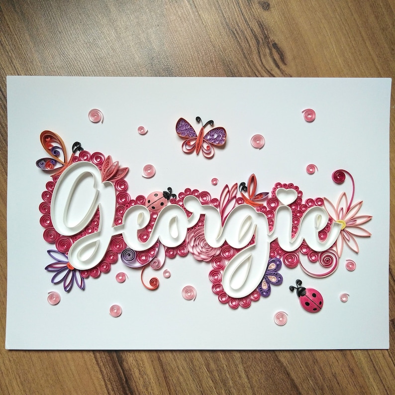 Full Name Personalised With Paper Quilling Technique, Wall Decor ...