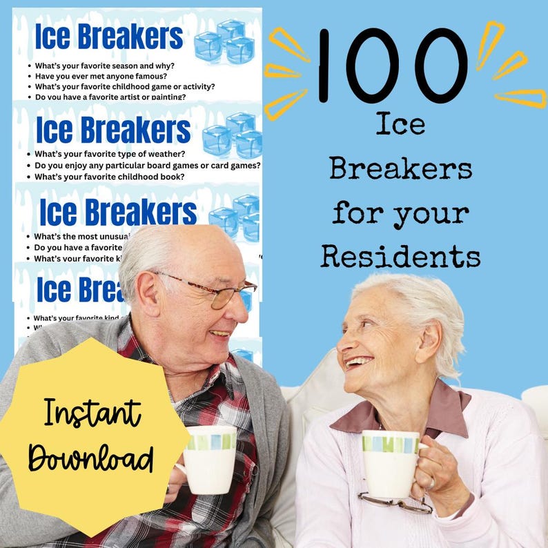 100 Ice Breakers|activity Director Resources|assisted Living Games| Senior Citizen Games - Etsy