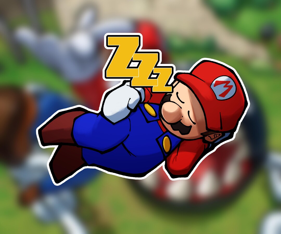 Sleepy Mario Sticker - Etsy