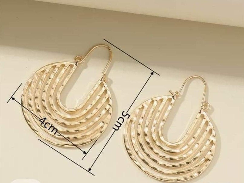 Geometric U Shape Hoop Earrings/drop Earrings/gold Color Dangle Earring ...