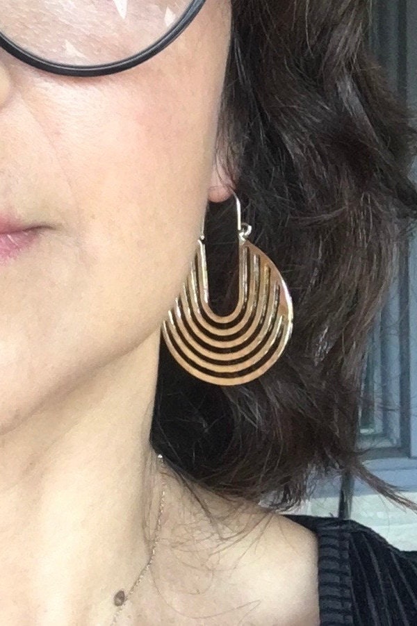 Geometric U Shape Hoop Earrings/drop Earrings/gold Color Dangle Earring ...