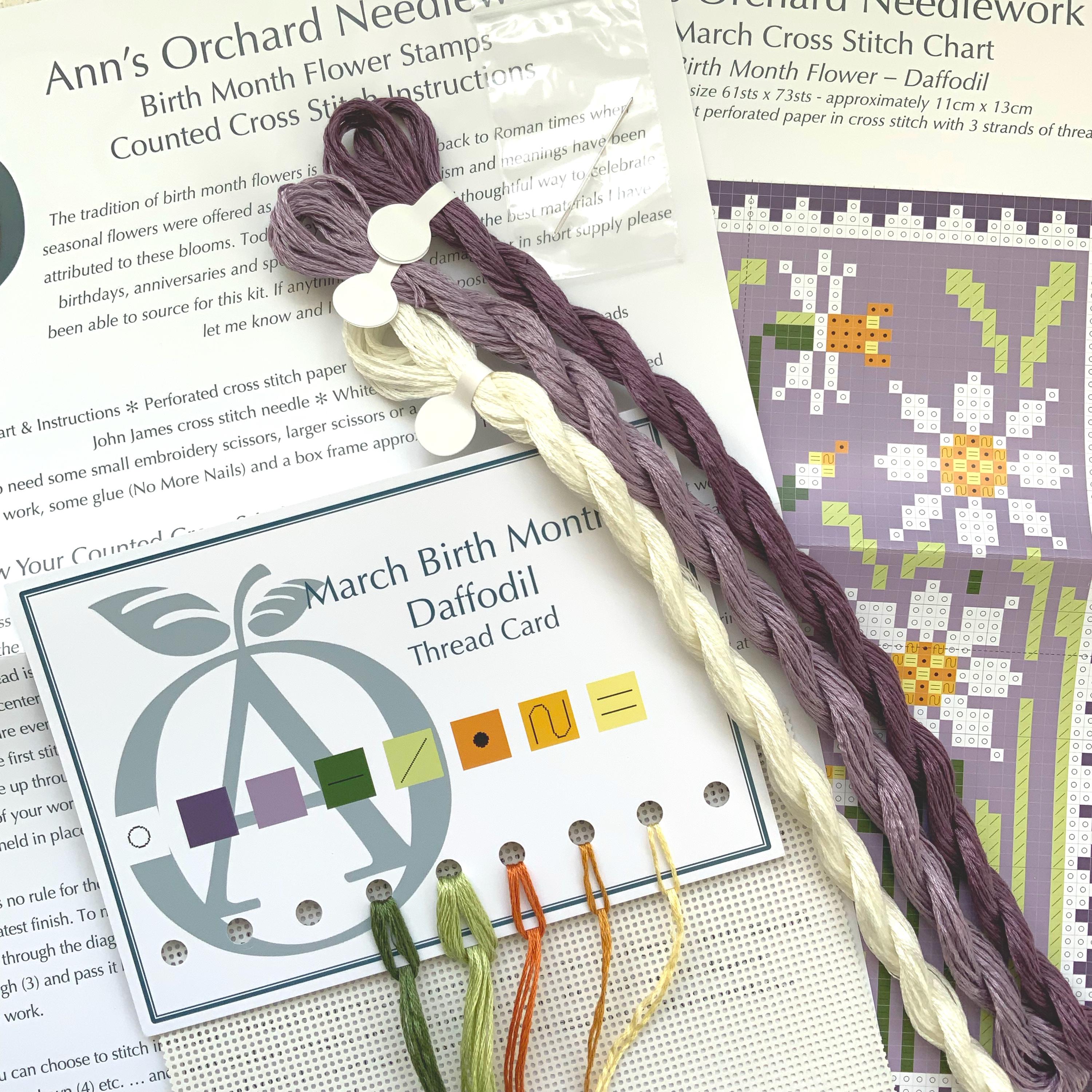 March Birth Month Stamp Counted Cross Stitch - Etsy