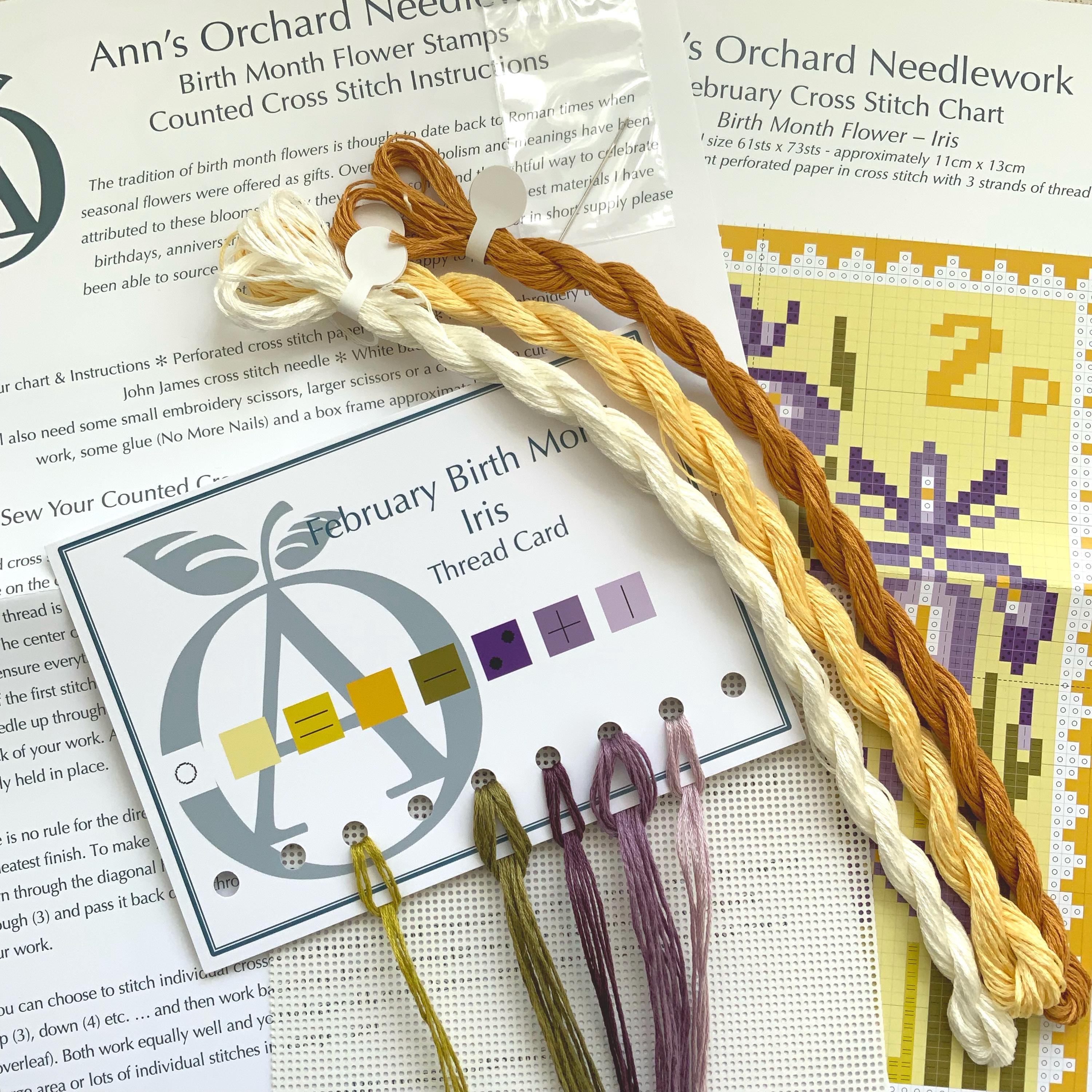 February Birth Month Stamp Counted Cross Stitch - Etsy