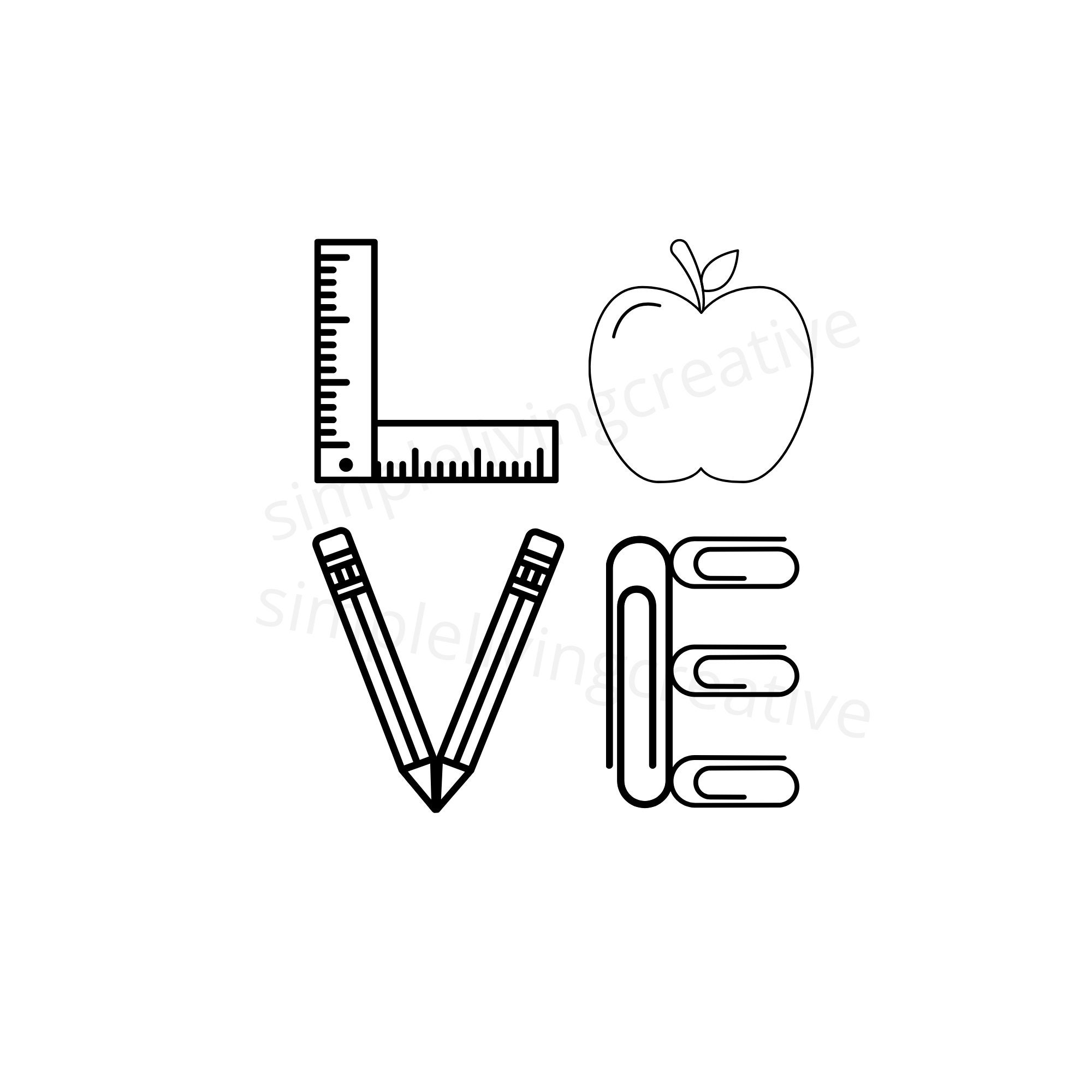 Love School Teacher Svg | Love School Svg | Love Teachers Svg | Love ...