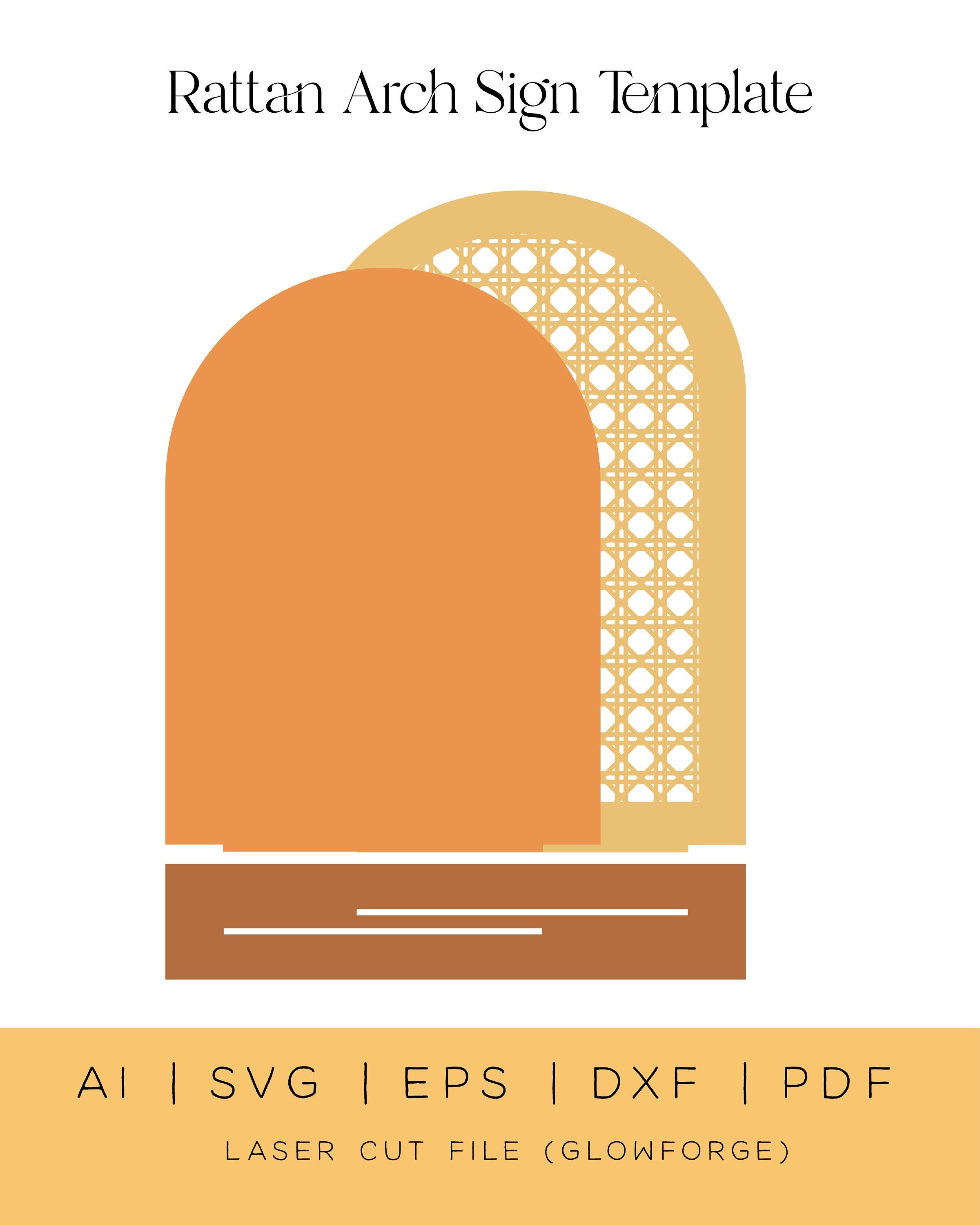 Rattan Arch Sign Template-svg-customizable-glowforge-laser Cut - Etsy