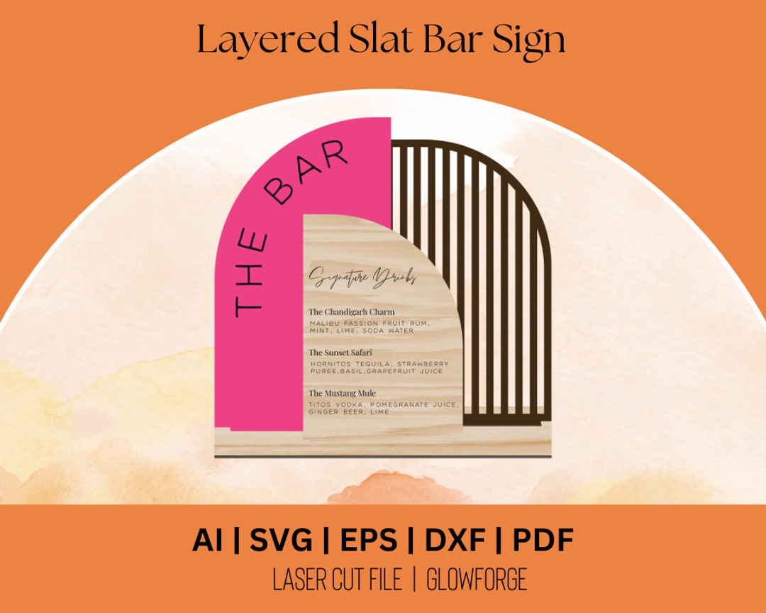 Layered Slated Bar Sign - Etsy