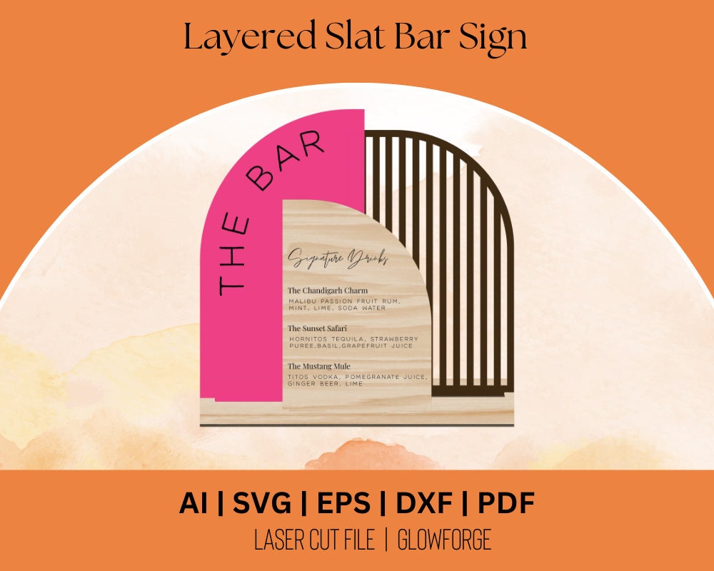 Layered Slated Bar Sign - Etsy