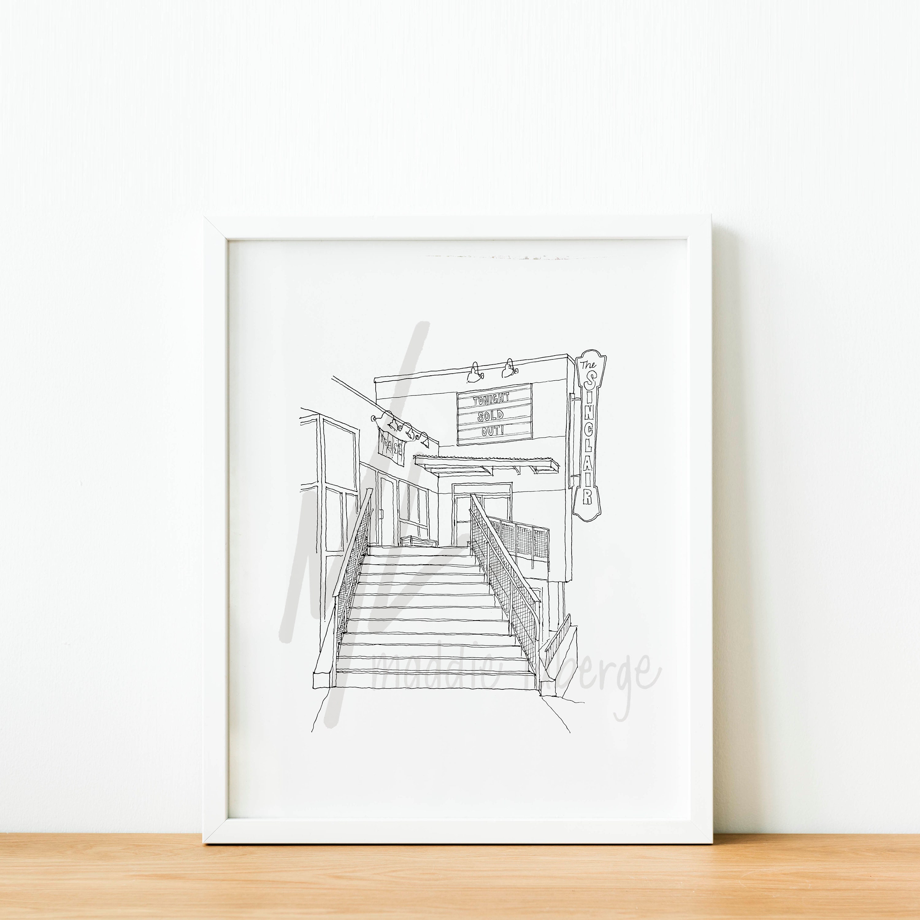 The Sinclair, Cambridge MA, Print of Original Handdrawing - Etsy