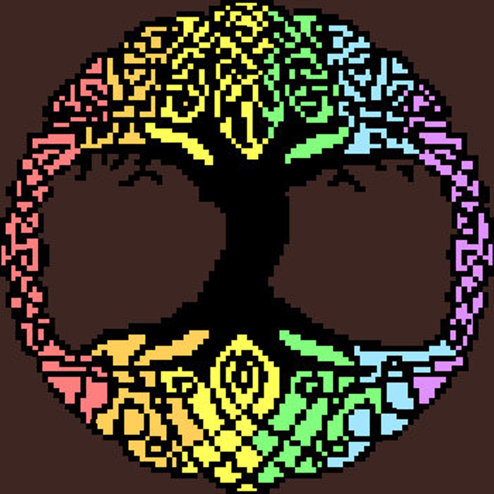 Pixel Art Tree Of Life Coloring Page Kids adults Etsy Australia pixel-art-tree-of-life-coloring-page-kids-adults-etsy-australia