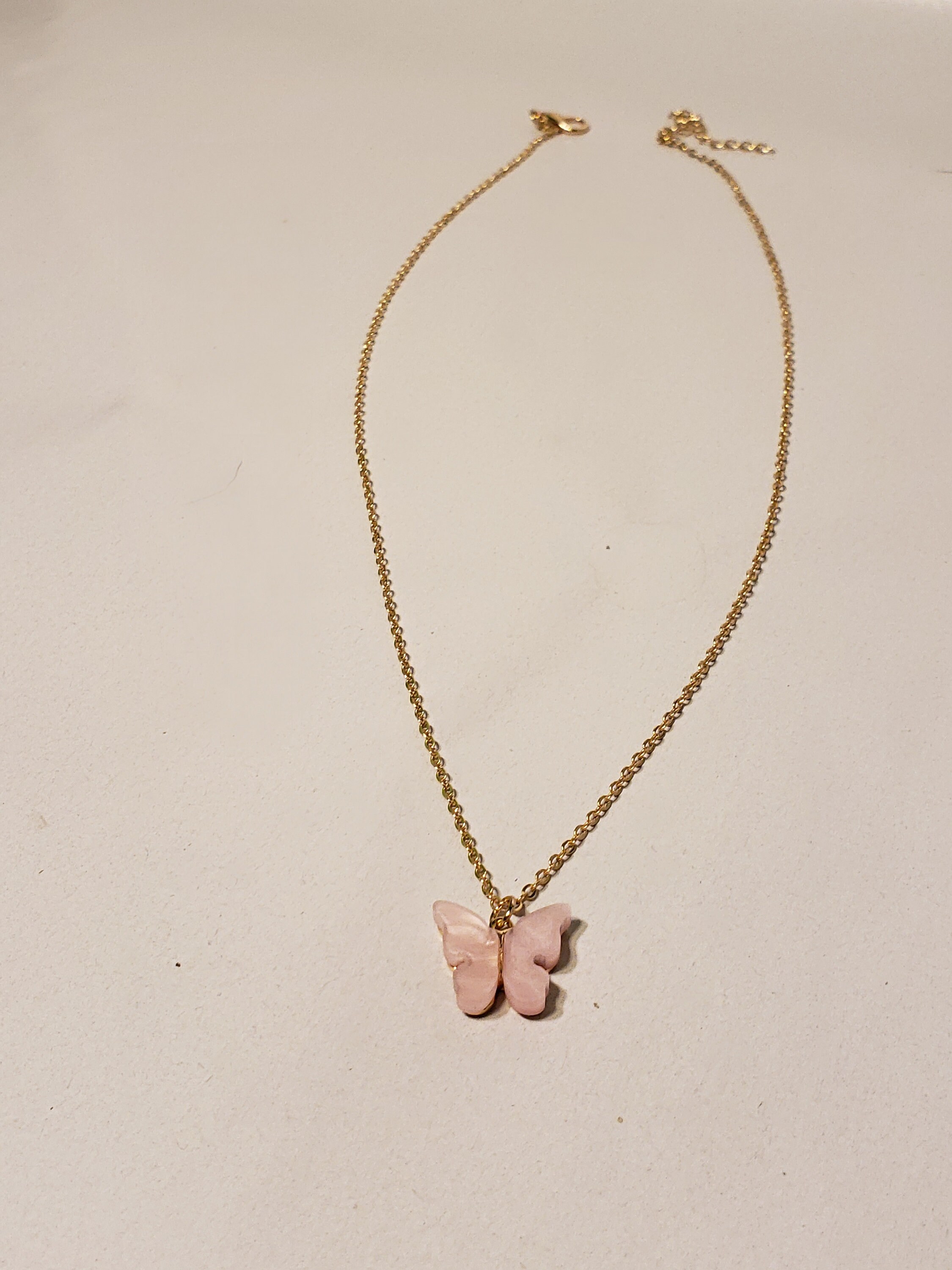 Pink Butterfly Necklace | Etsy