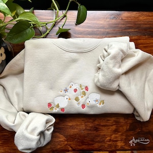 Strawberry Duck Embroidered Crewneck - Etsy