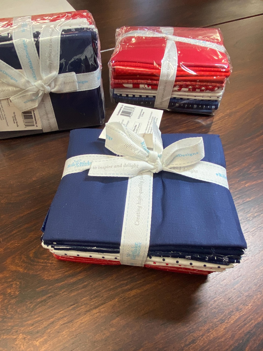 Red White Blue Fabric Precuts: Riley Blake Fat Quarters & 10" Stacker ...