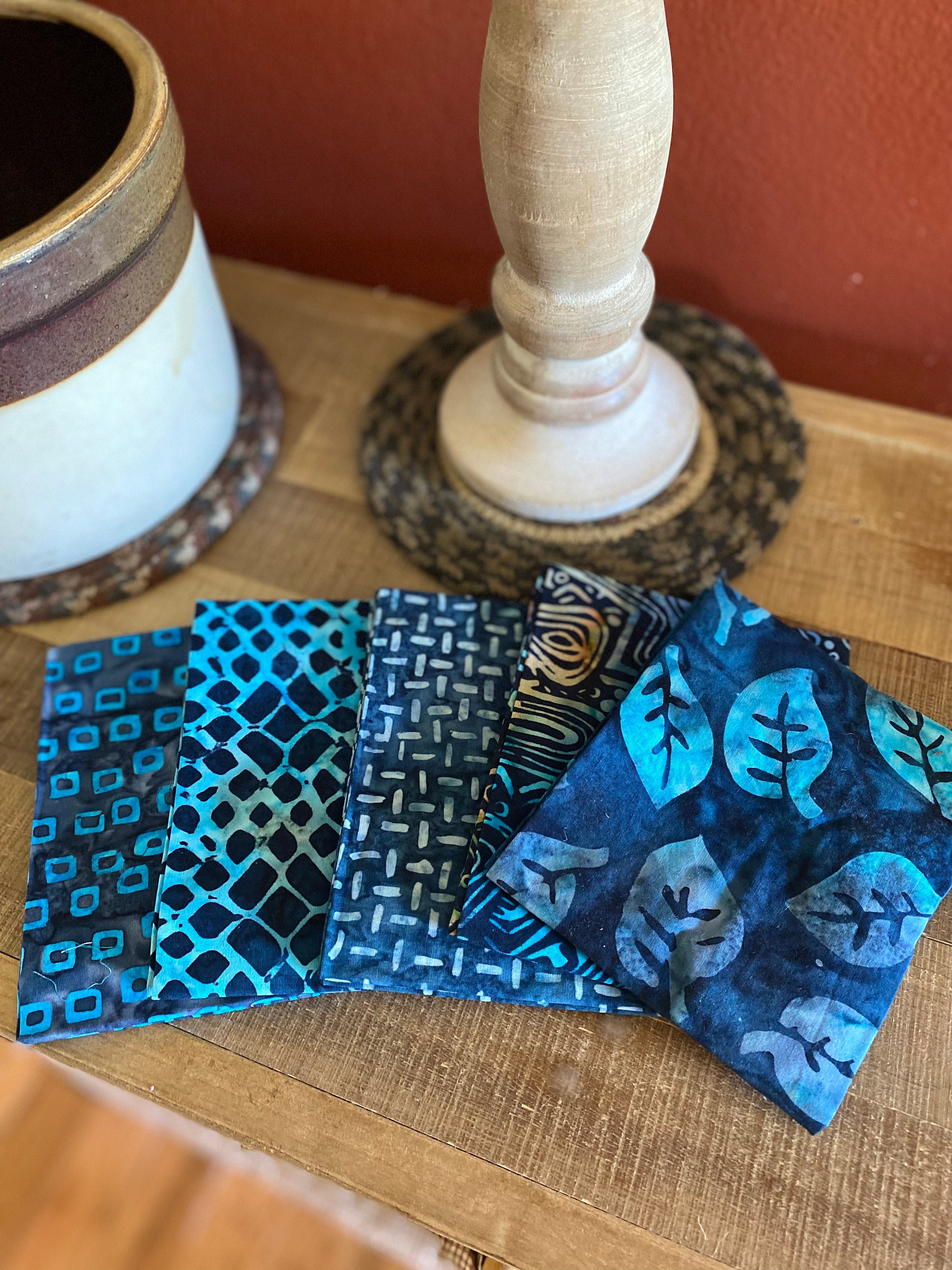Expressions Batik Blue Bayou Fat Quarter Bundle by Riley Blake Designs ...
