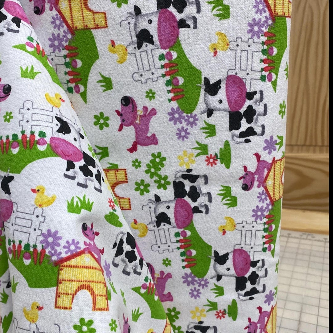Barnyard Flannel Kids Fabric Sold by 1/2 Yard - Etsy