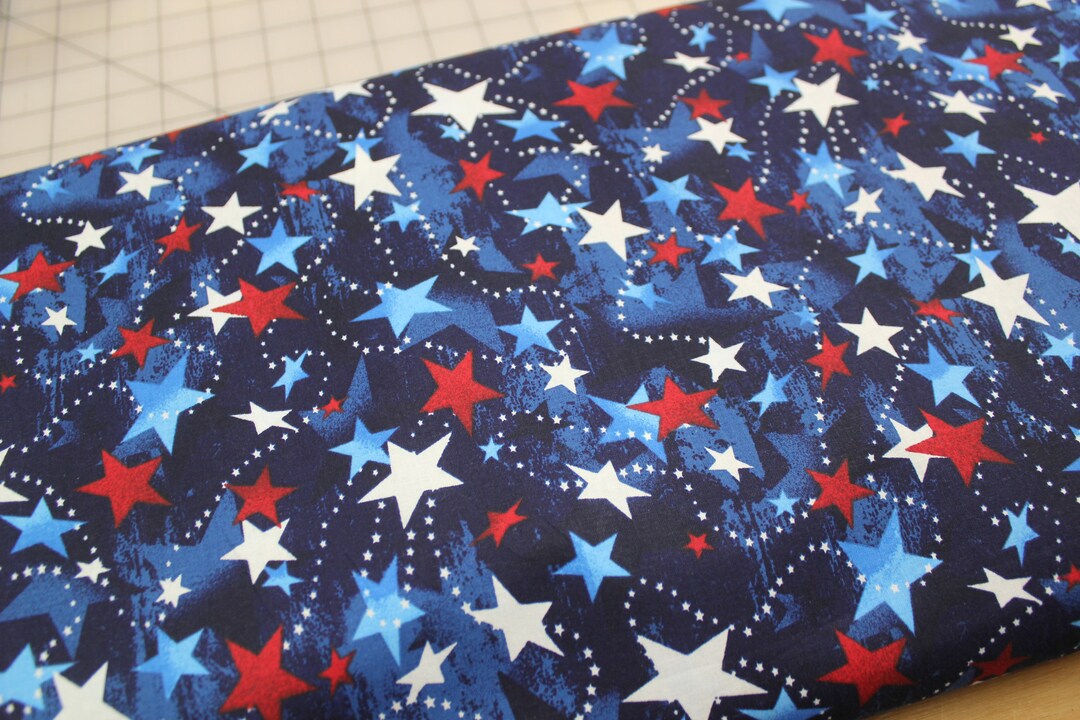 Patriotic Stars Red White And Blue By Galaxy Yardagesold In 12 Yard Increments Etsy