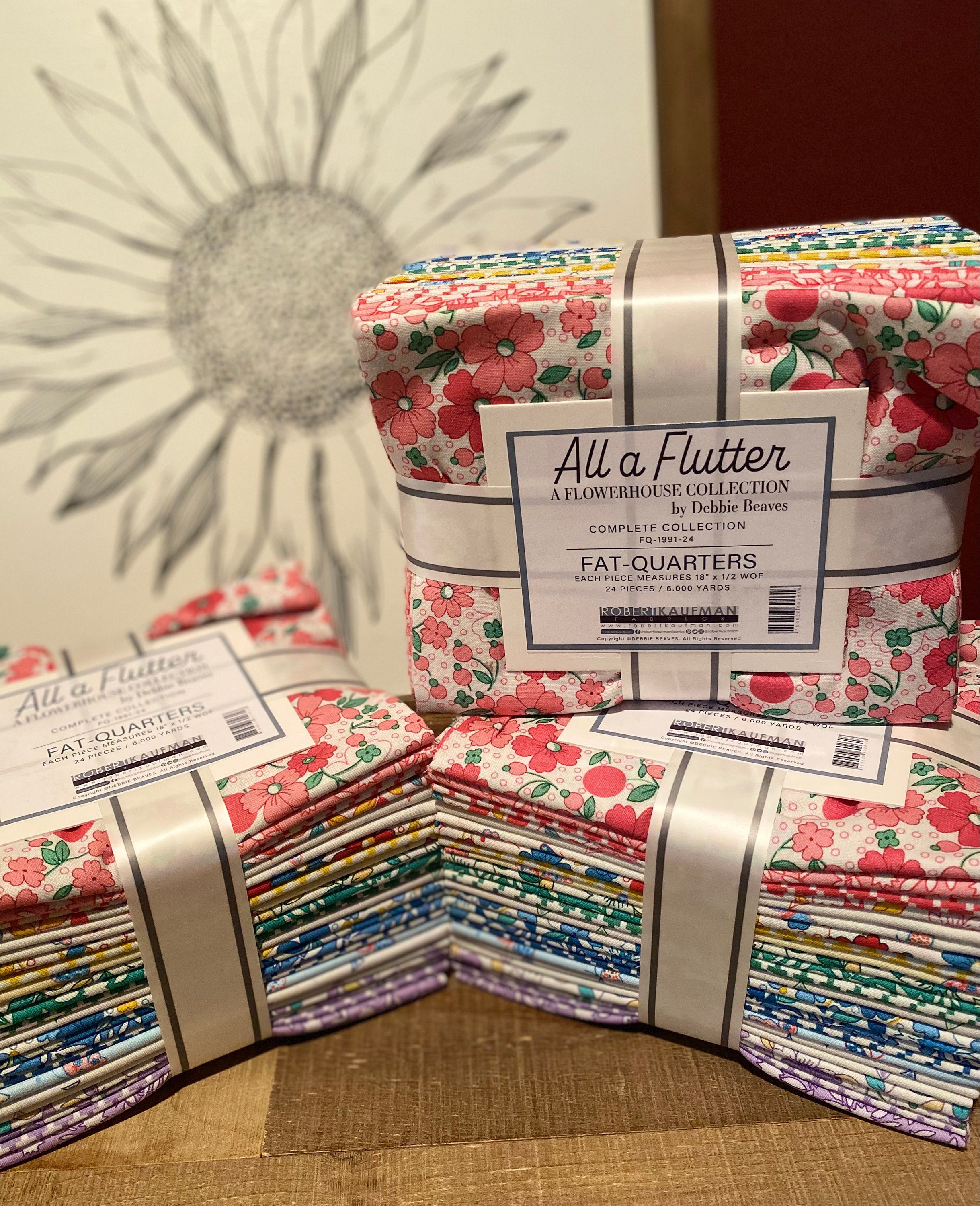 Flowerhouse Collection, All A Flutter, Fat Quarter Bundle by Debbie Beaver for Robert Kaufman ...