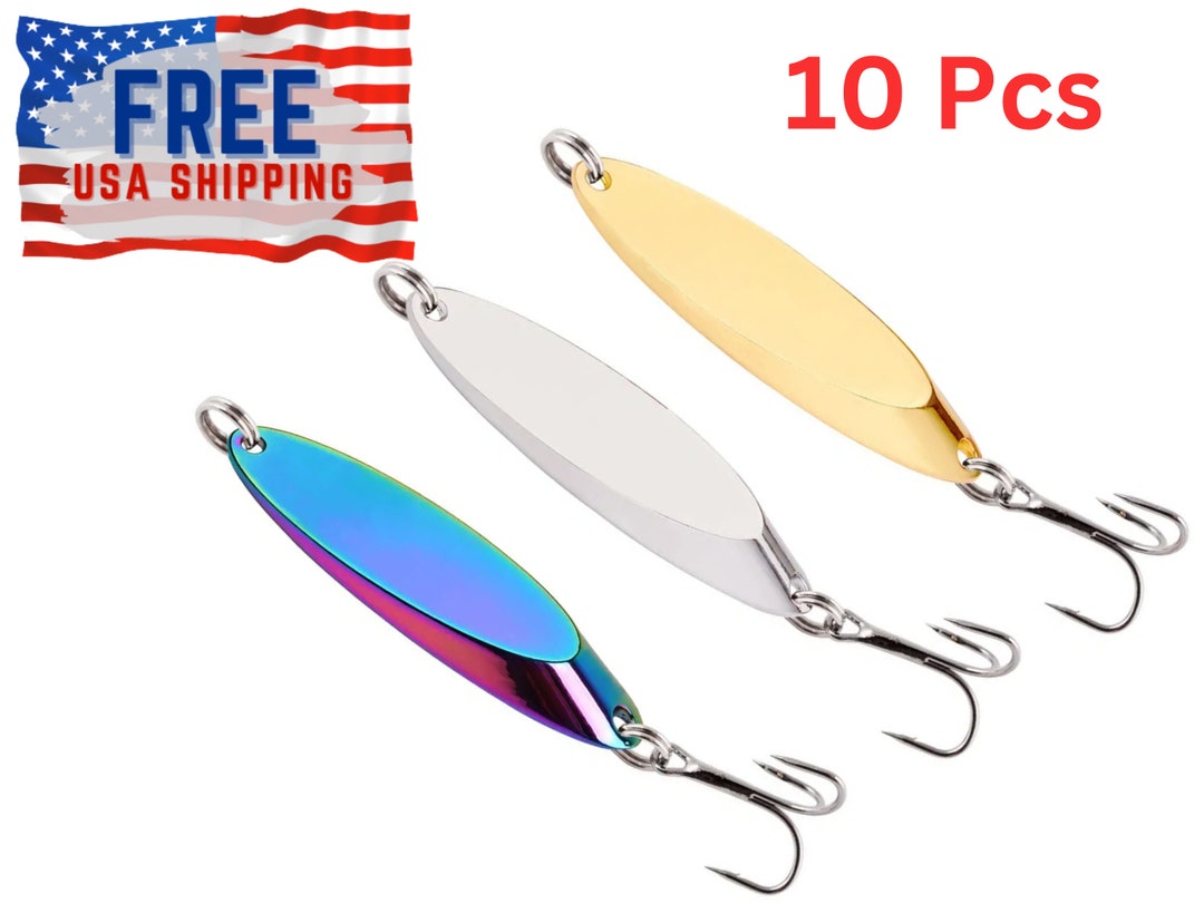 SET OF 10 Handmade Wedge Fishing Lures for Bass Perch Pike Zander ...