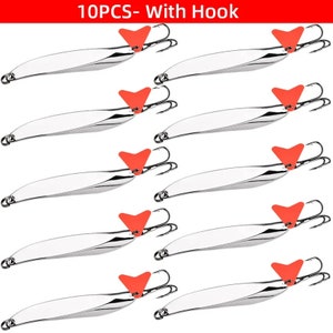 SET OF 10/20 Handmade Silver Wedge Fishing Lures for Bass Perch Pike ...