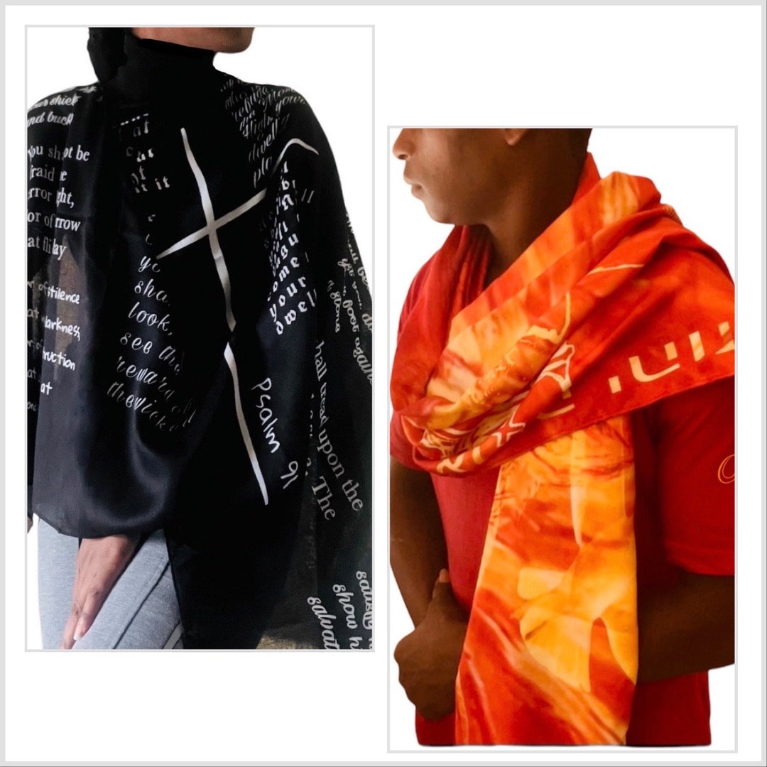 PSALM 91 and Spirit & Fire (christian Scarf With Bible Verse ...