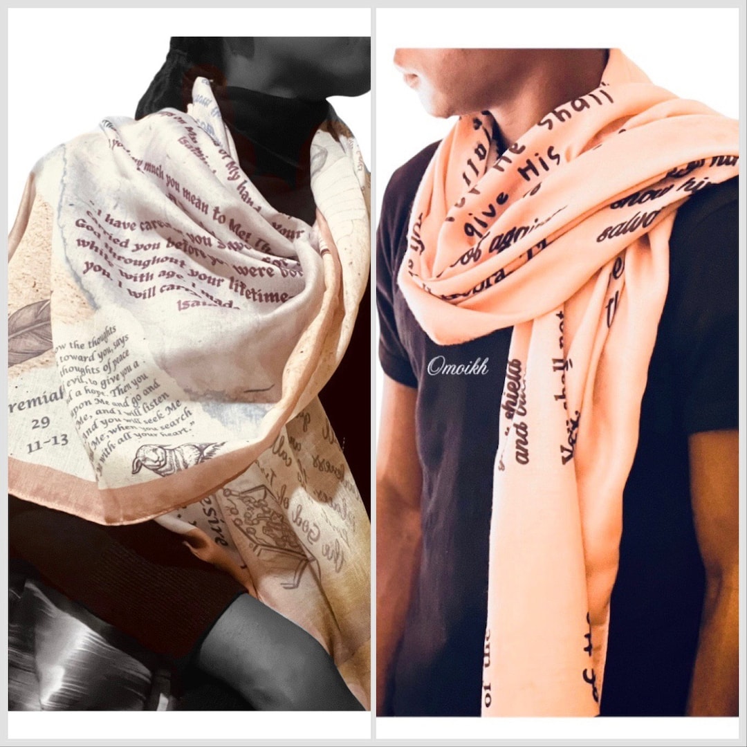 PSALM 91 nude and LETTERS christian Scarf With Bible Verse, Scriptural ...
