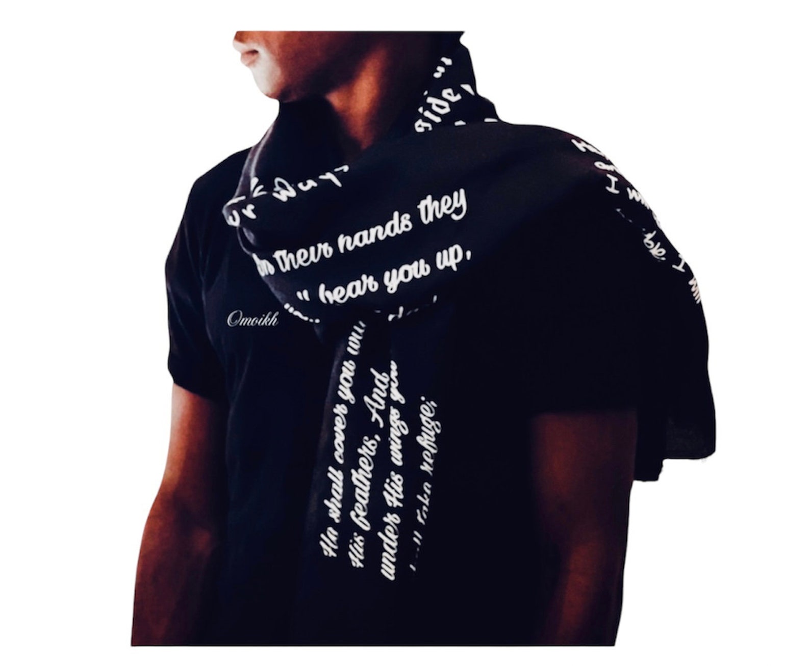 PSALM 91- Black & White- Christian Scarf With Bible Verse, Scriptural ...