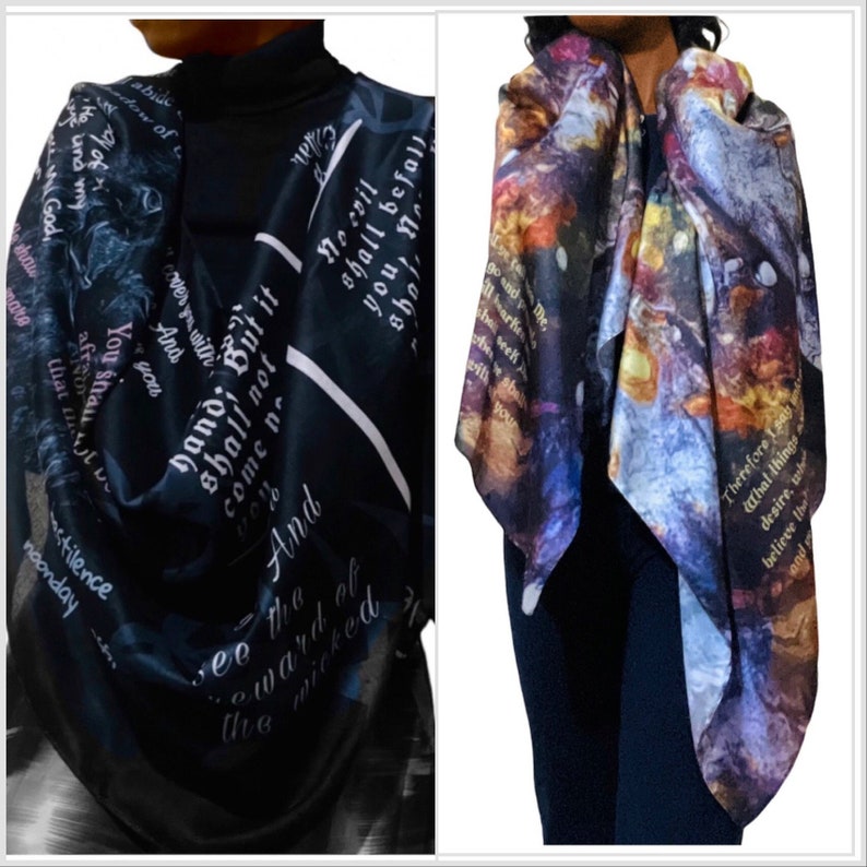 PSALM 91-vibrant and SUPPLICATION christian Scarf With Bible Verse ...