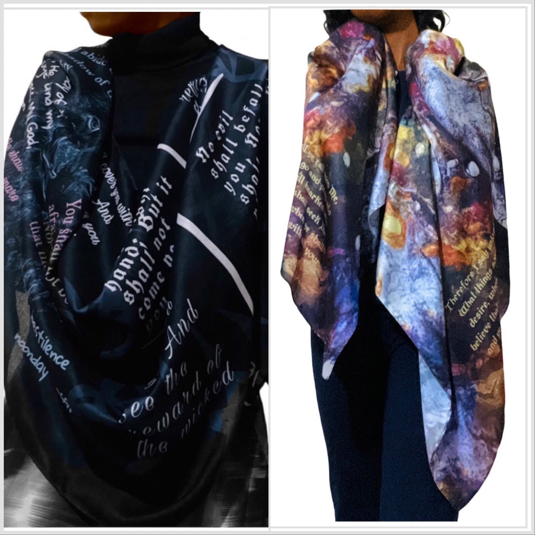 PSALM 91-vibrant and SUPPLICATION (christian Scarf With Bible Verse ...