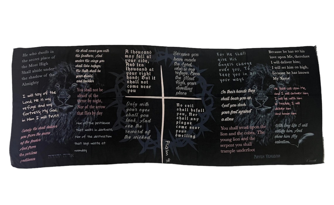 PSALM 91-vibrant and SUPPLICATION (christian Scarf With Bible Verse ...