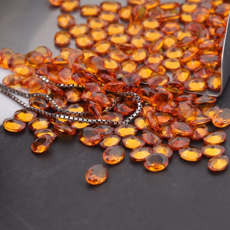 Oval Citrine Madeira Nano Crystal Heat Resistant Synthetic Citrine Lab ...