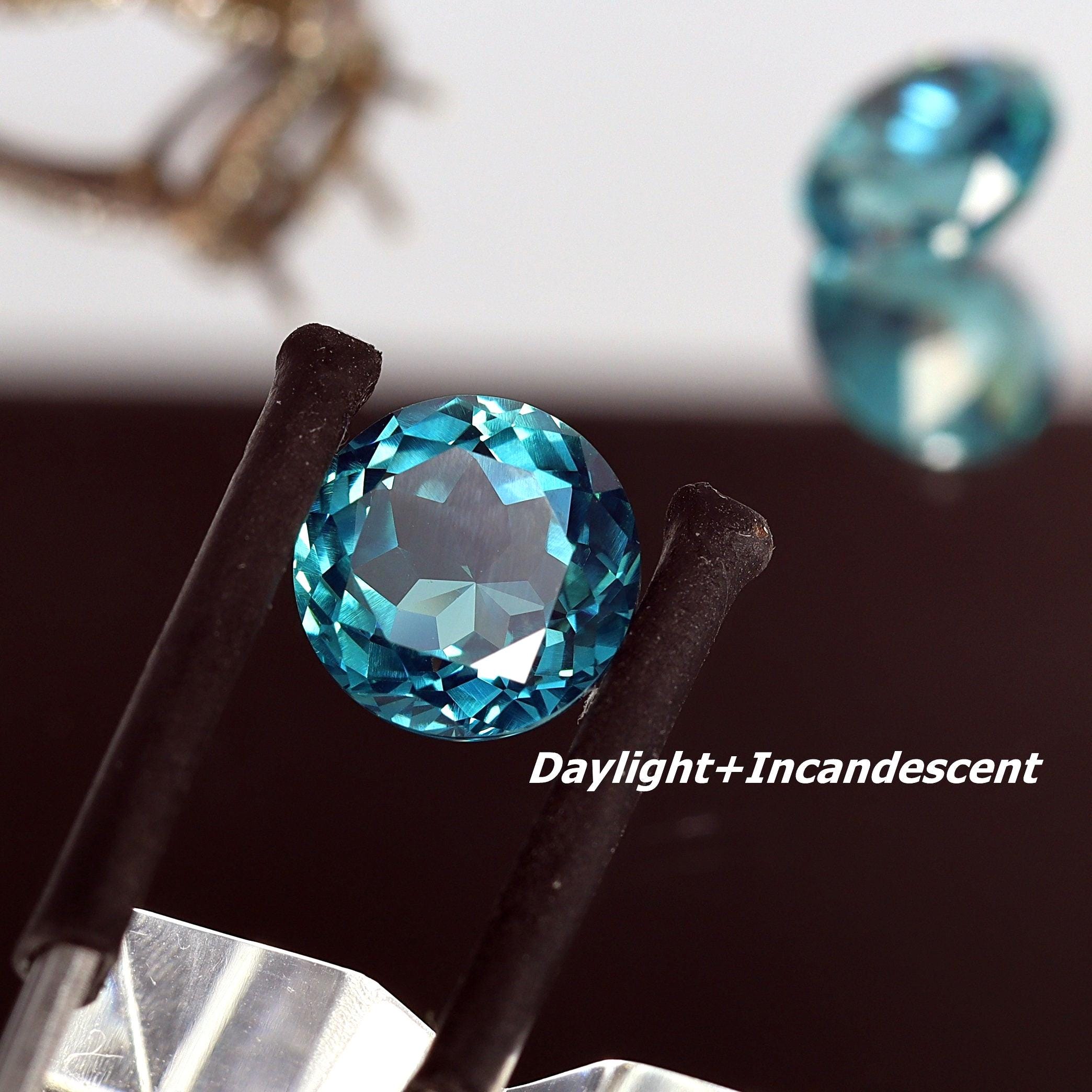 Color Change Round Cut Alexandrite Imitation Nano Crystal Synthetic Lab ...