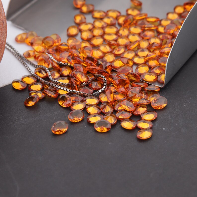 Oval Citrine Madeira Nano Crystal Heat Resistant Synthetic Citrine Lab ...
