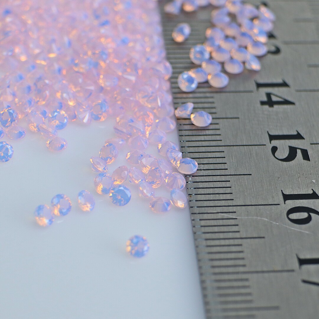 1.5-5.0mm Round Cut Milky Pink Nano Opal Heat Resistant Artificial Opal ...