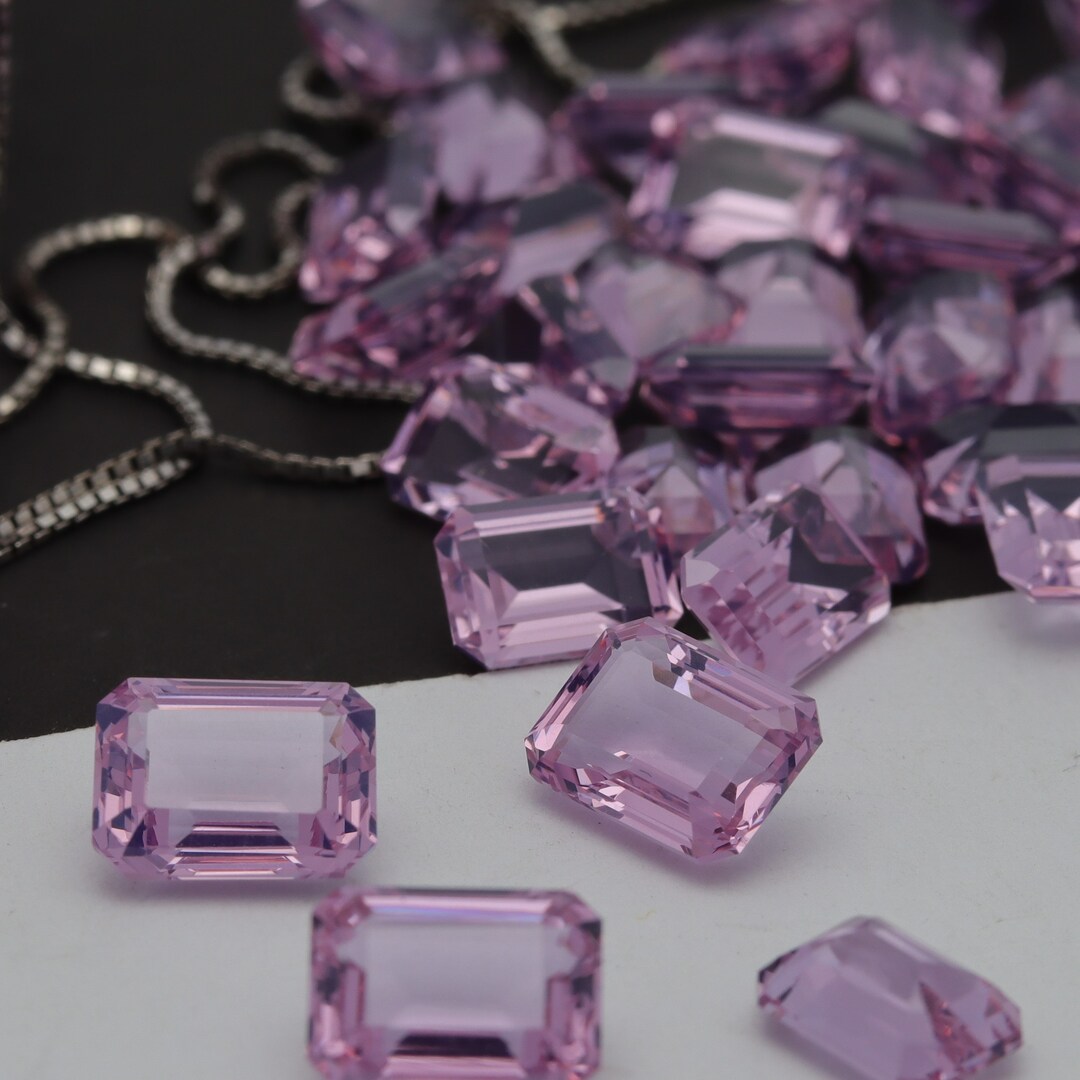 Excellent Octagon Cut Light Lavender Purple Amethyst Nano Crystal Heat ...