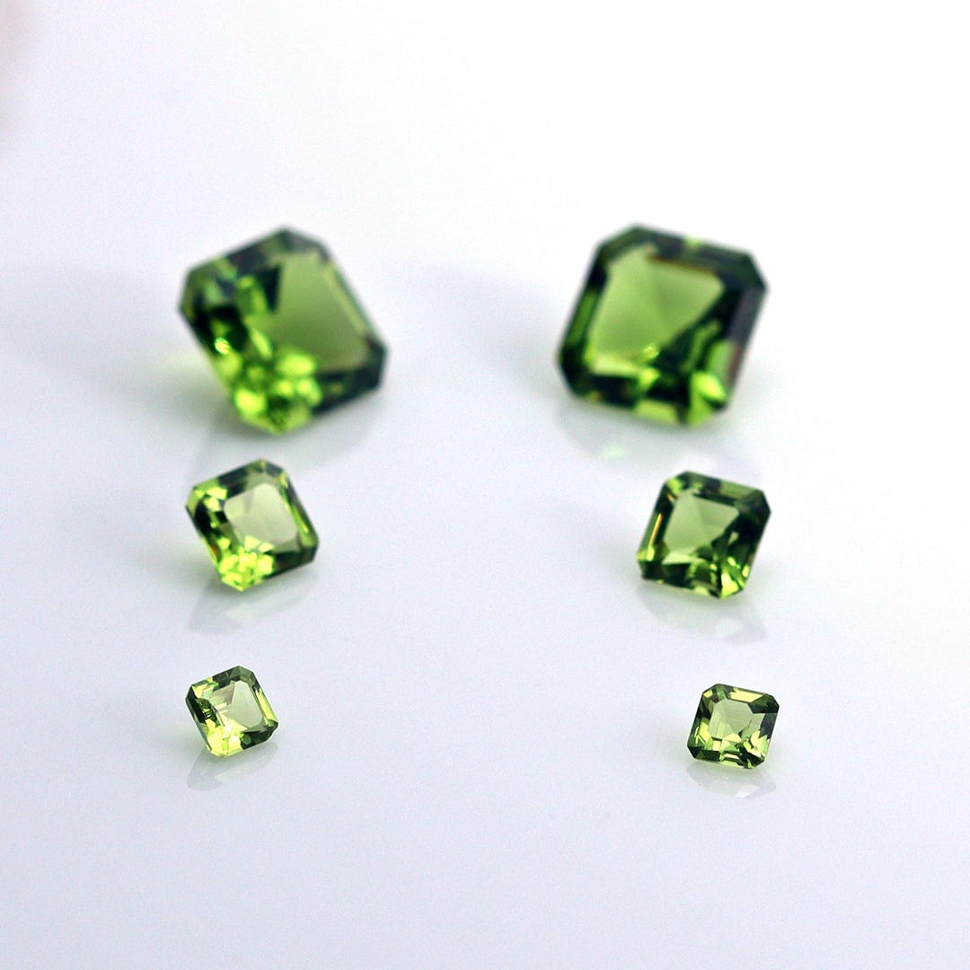 3x5mm-10x15mm Excellent Step Octagon Peridot Intense Green Nano Crystal ...