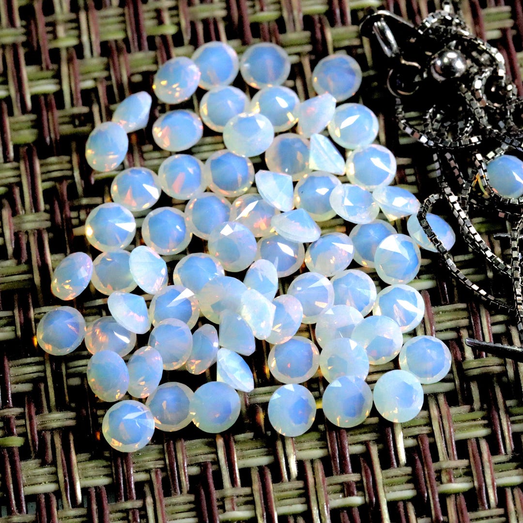 Round Milky White Nano Crystal Heat Resistant Synthetic Moonstone ...