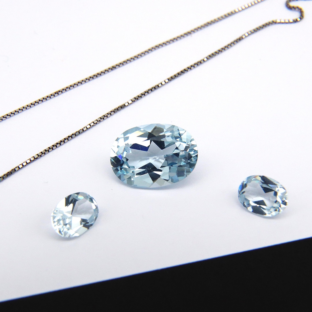 Oval Aquamarine Light Nano Crystal Heat Resistant Synthetic Lab Stone ...