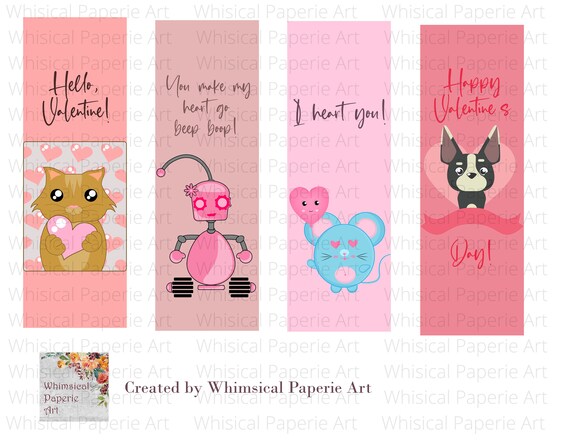 Valentine Bookmarks Printables Digital Download Bookmarks | Etsy