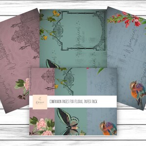 Printable Journal Pages, Floral Digital Paper Pack, Printable Scrapbook ...