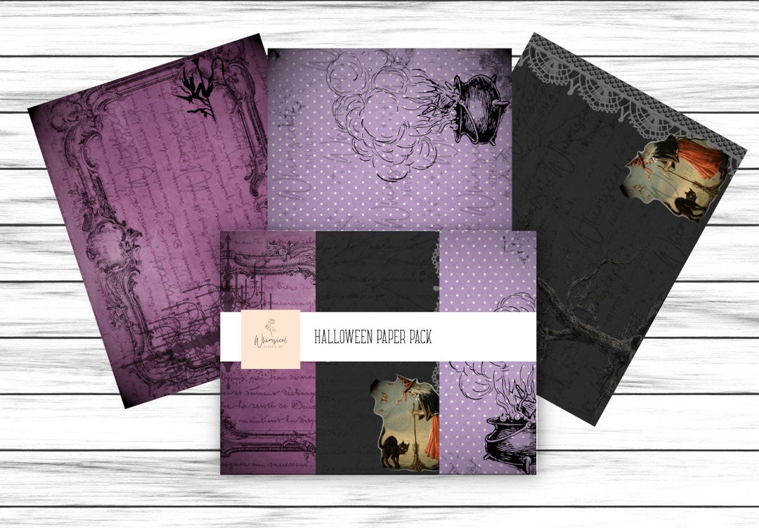 Halloween Junk Journal Printable, Printable Halloween Paper, Digital ...