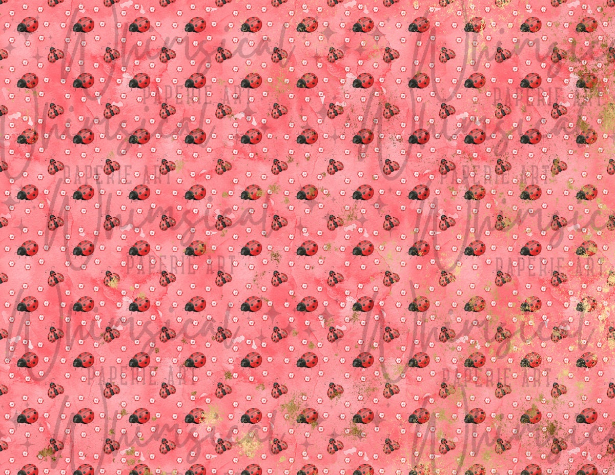 Ladybug Digital Paper, Lady Bug Junk Journal Kit, Entomology Junk ...