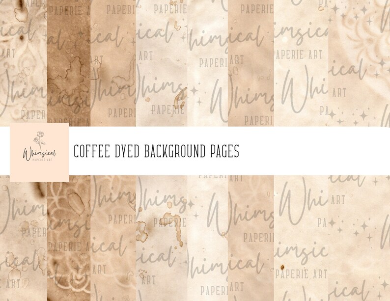 Coffee Dyed Paper Digital, Background Paper, Junk Journal Pages ...