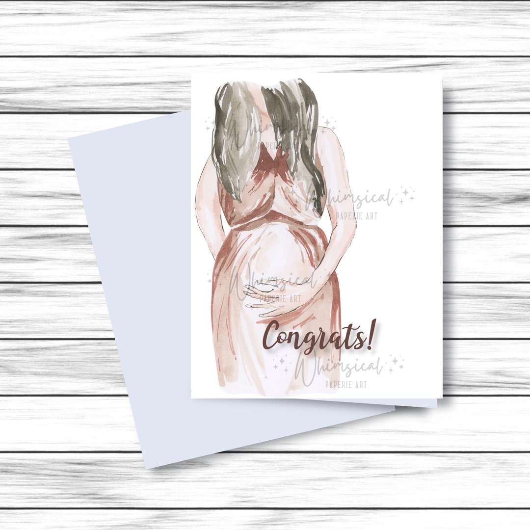 Pregnancy Congrats Card Printable, Expecting Mom Card, Baby Shower Card ...
