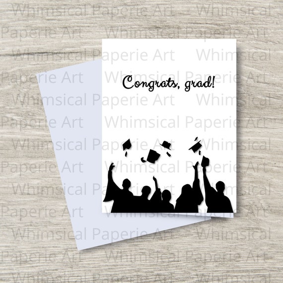 Graduation Card Printable Black and White Graduation Card - Etsy
