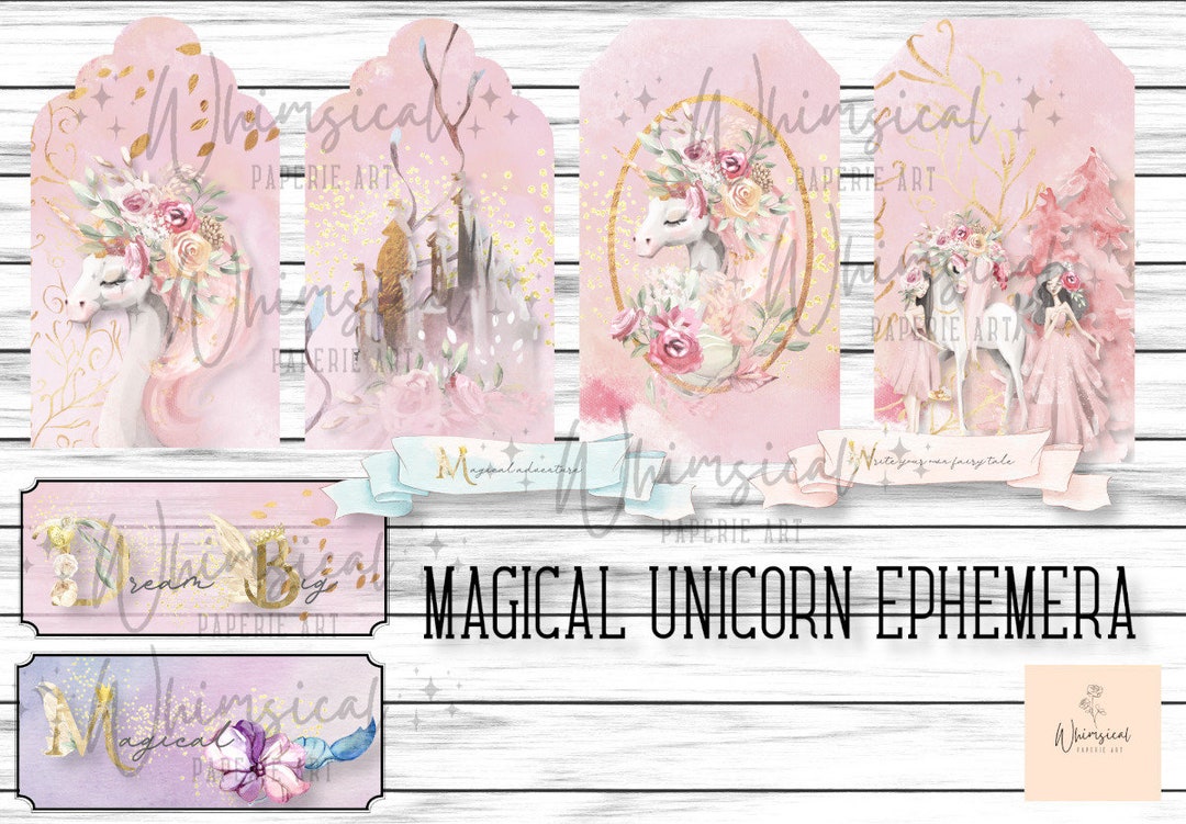Unicorn Ephemera, Magical Unicorn Journal Kit, Unicorn Junk Journal ...