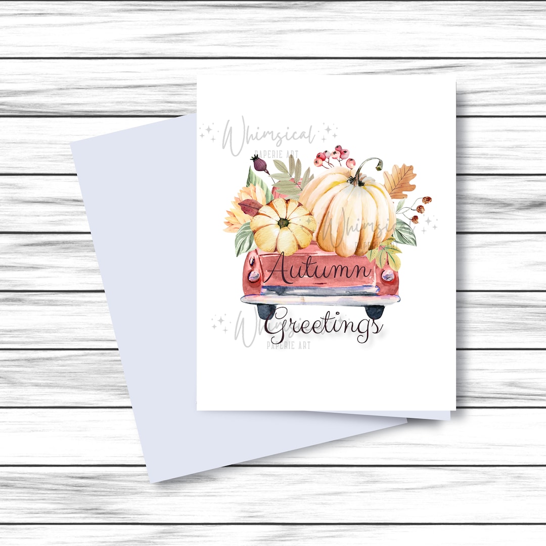 Autumn Greeting Card, Happy Fall Note Card for Women, Fall Card ...