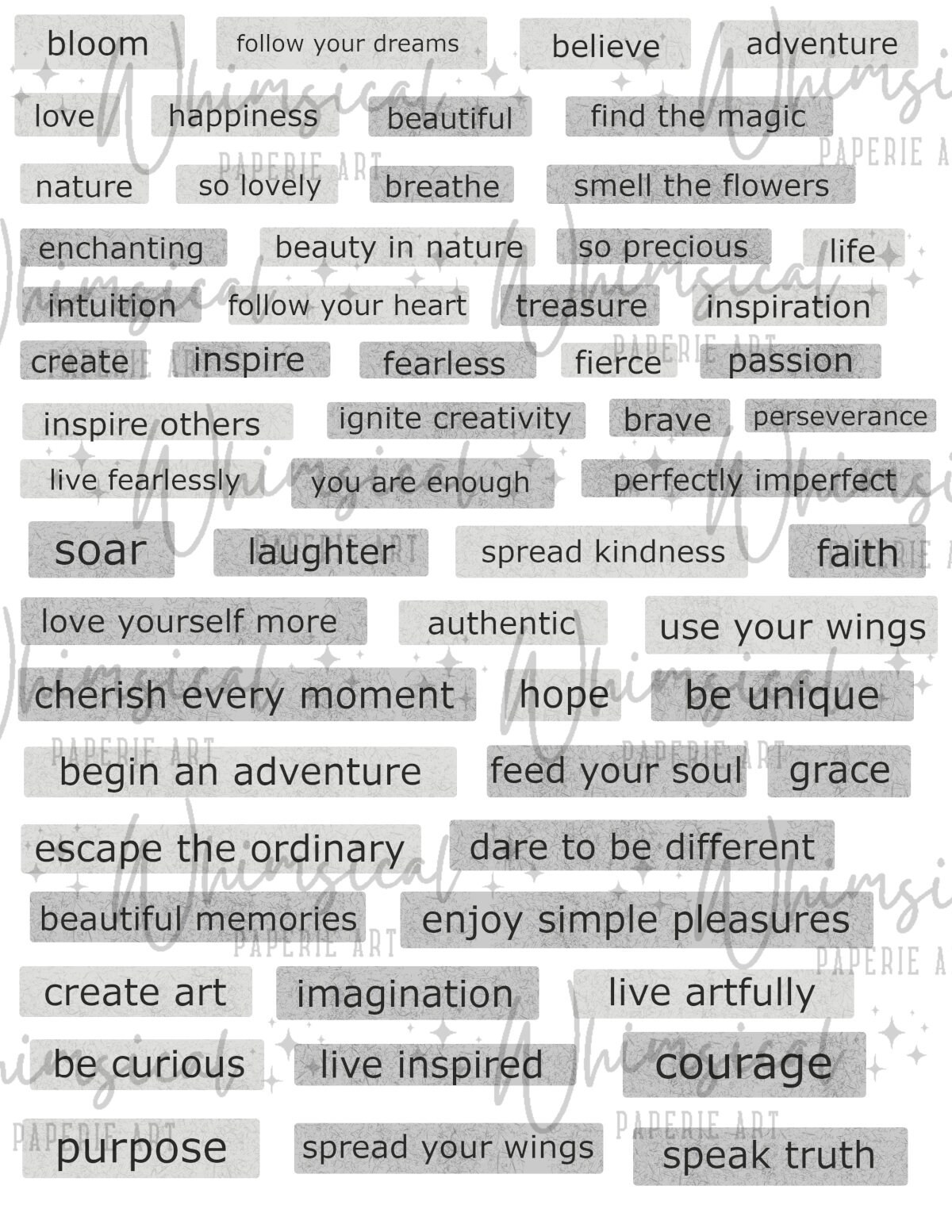 Word Collage Sheet, Journal Words, Journal Quotes, Digital Download ...