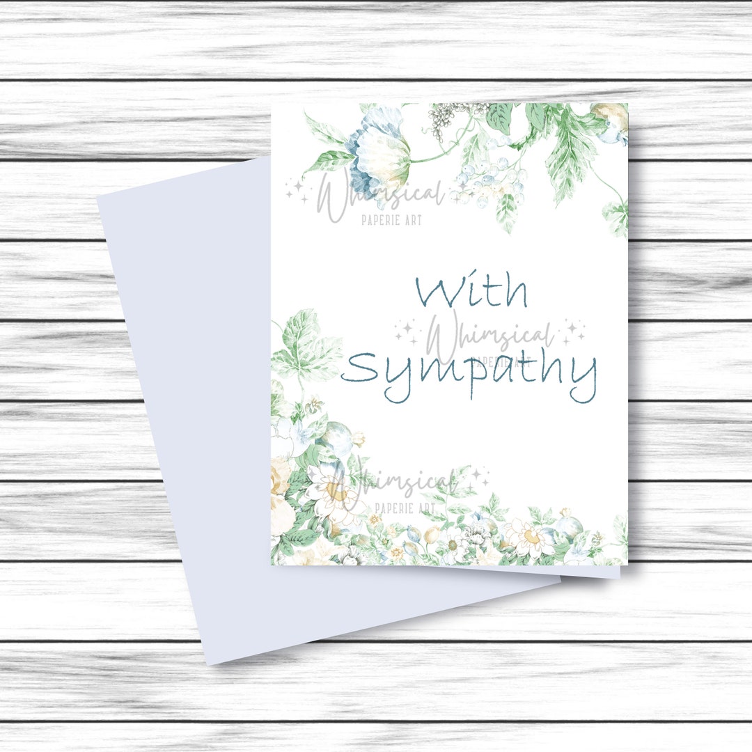 Printable Sympathy Card, Floral Sympathy Card, Sorry for Your Loss Card ...