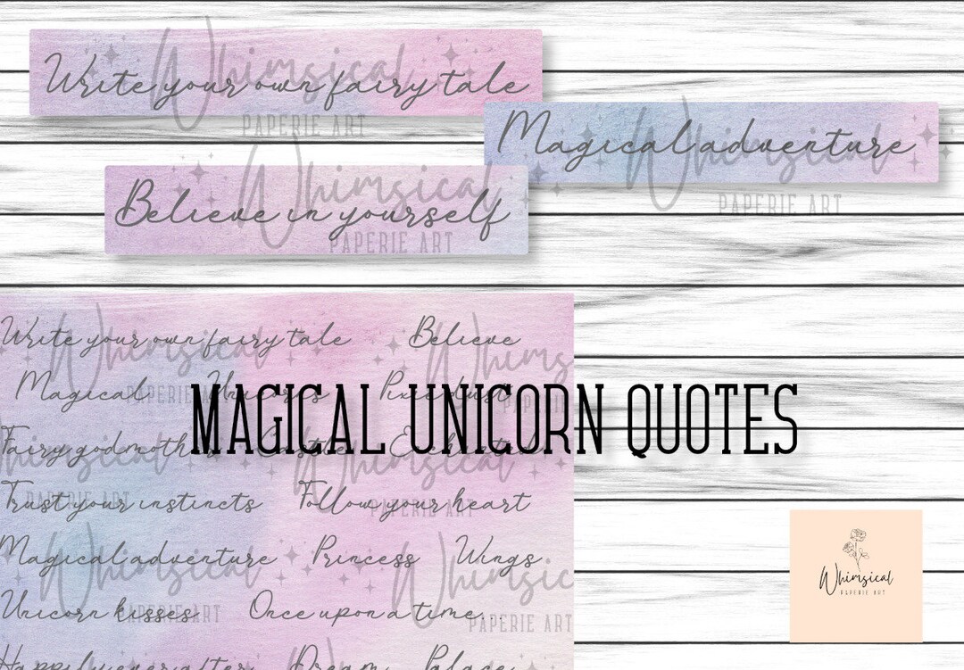 Unicorn Words PNG Magical Unicorn Journal Kit Unicorn Junk - Etsy